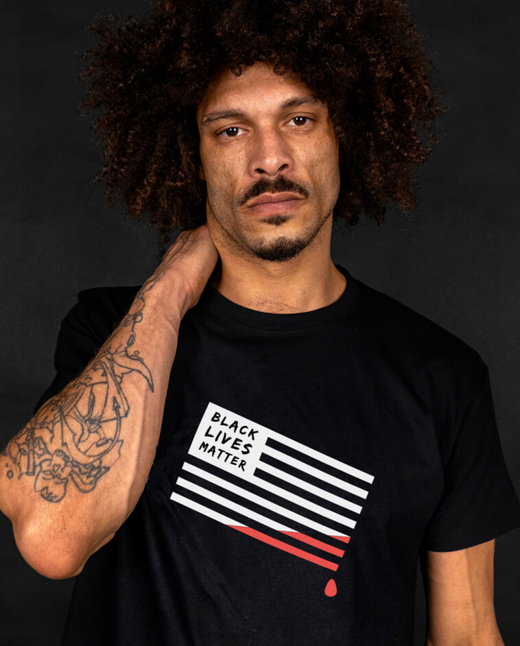 Black Lives Matter T-shirt - BLM American Flag | ALLRIOT