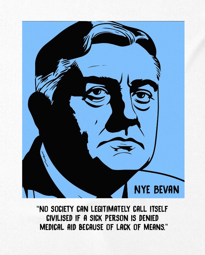 Nye Bevan NHS T-shirt: Healthcare is a Human Right | ALLRIOT